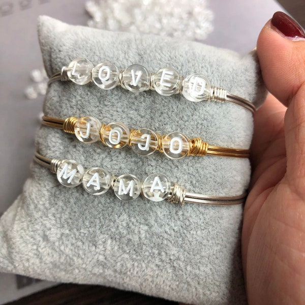 Letter Bangle - Etsy