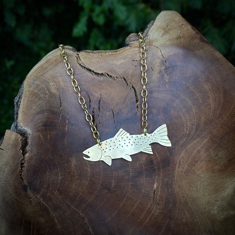 Trout Pendant - Etsy