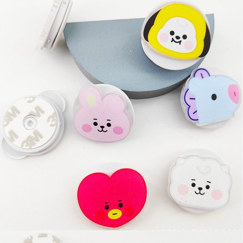 Bangtan Character Griptok Cute Korean Style Phone Grip - Etsy
