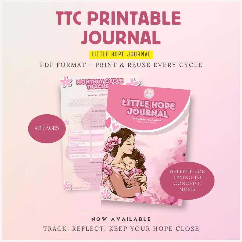 TTC Journal | Printable Fertility Tracker | Digital Download PDF - Etsy