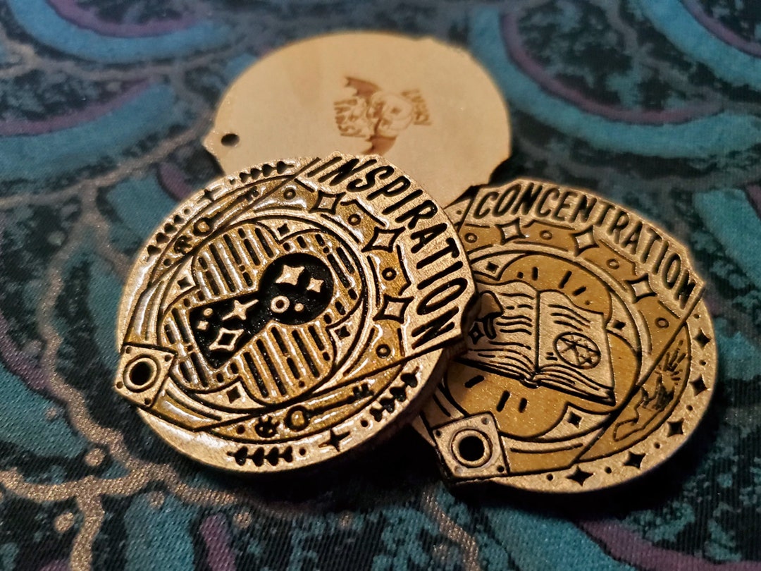 Concentration and Inspiration Token Set: 2 TONE GOLD Inventory Tracker ...