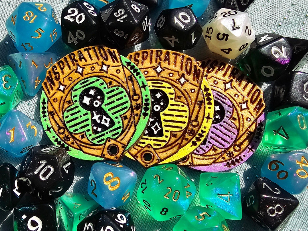GLITTER Inspiration Tokens Pre-painted | Inventory Tracker for TTRPG ...