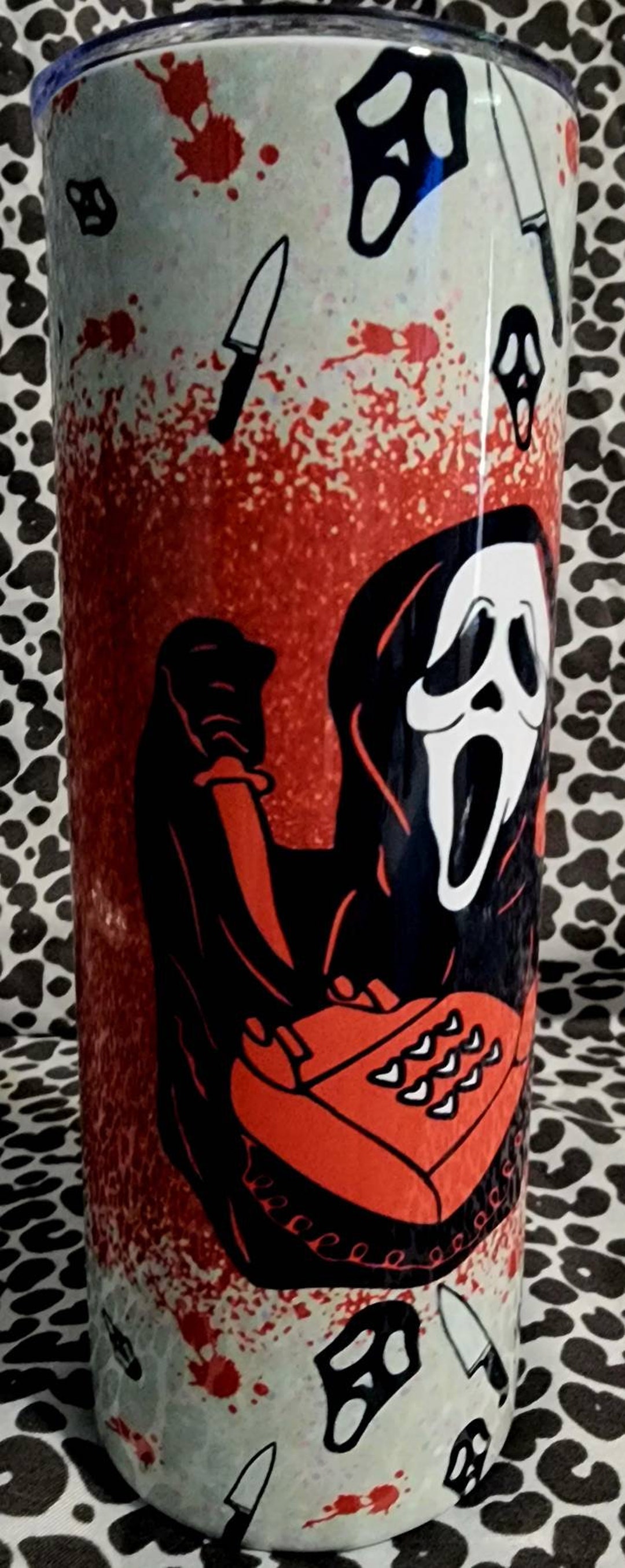 20 Oz Ghost Face Tumbler - Etsy
