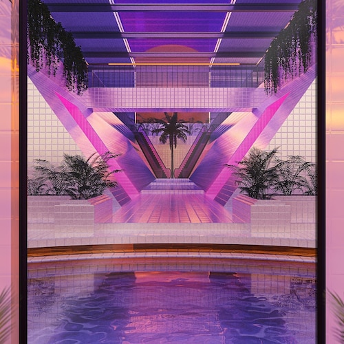 Giclée Art & Collectibles Synthwave Liminal Space // CG Wall Art // Digital Art Poster // Dream ...
