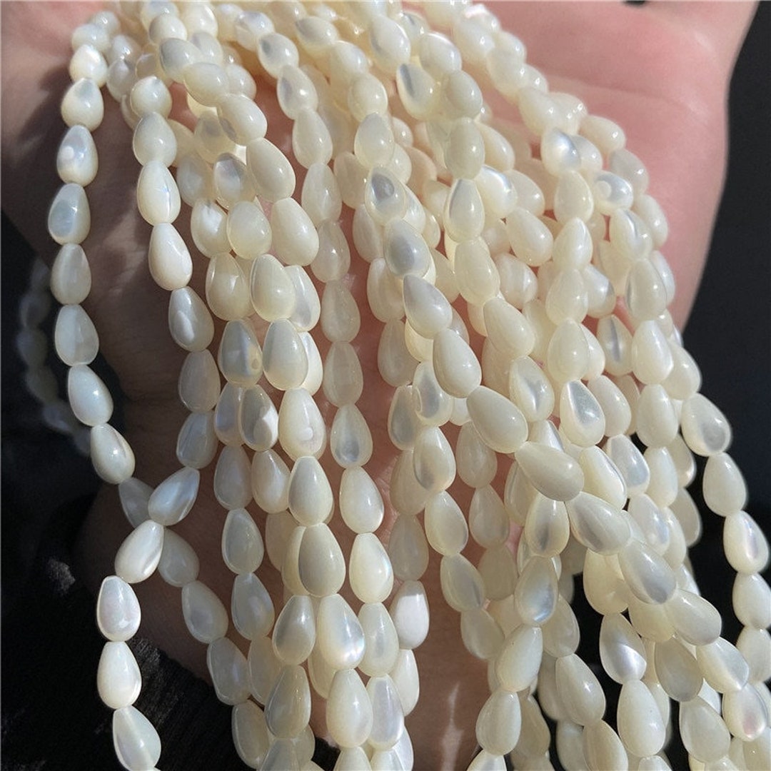 Mother of Pearl Drop-shaped Shell Beads for Handmade Jewelry Making ...