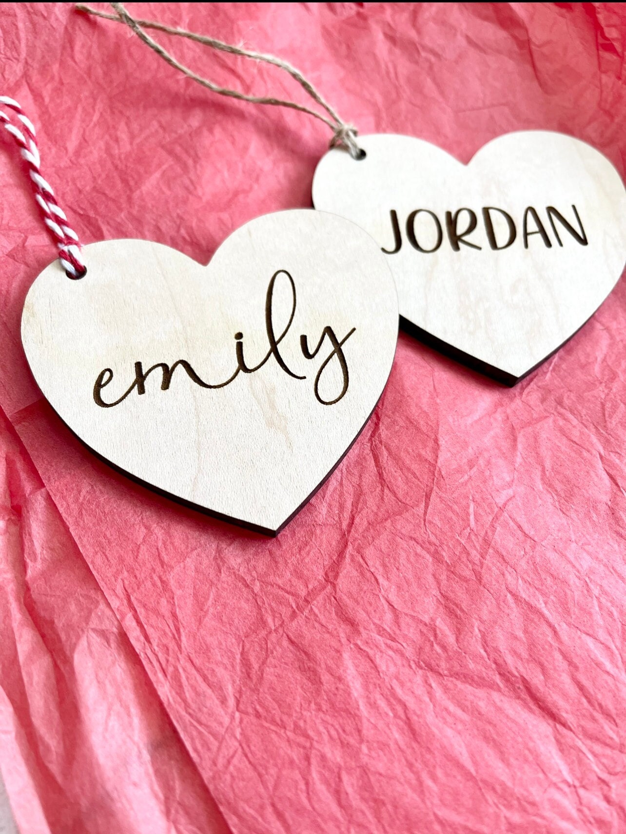 Valentines Day Name Tags Wooden Heart Name Tags Wood Name Labels ...