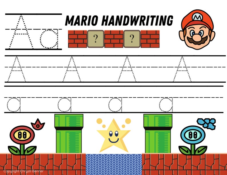 Alfabet Obrazek Do Druku Cursive Handwriting Practice Mario The Best Porn Website