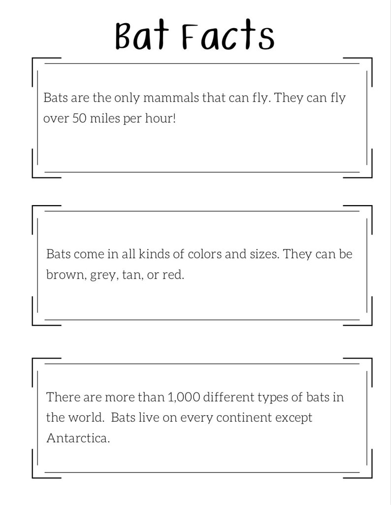 Printable Bats Activities, Printable Bats Worksheets, Homeschooling ...