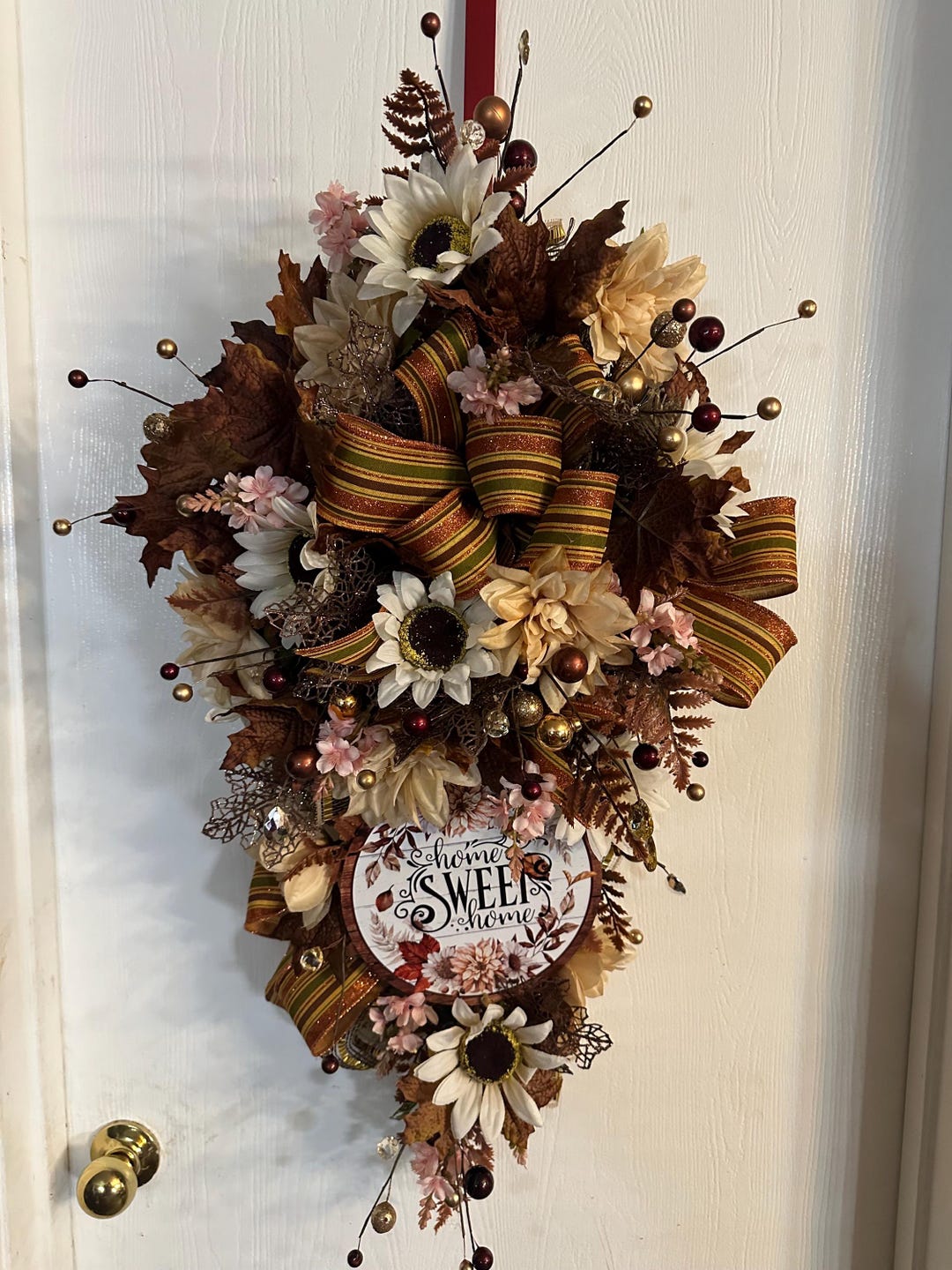 Swag for Door or Home Decor, Rich Colors of Cream. Browns, Coppers ...