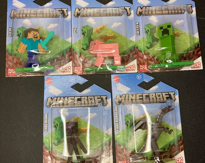 Mojang Minecraft Mattel Micro Collection Figures Complete Set of 5 New ...