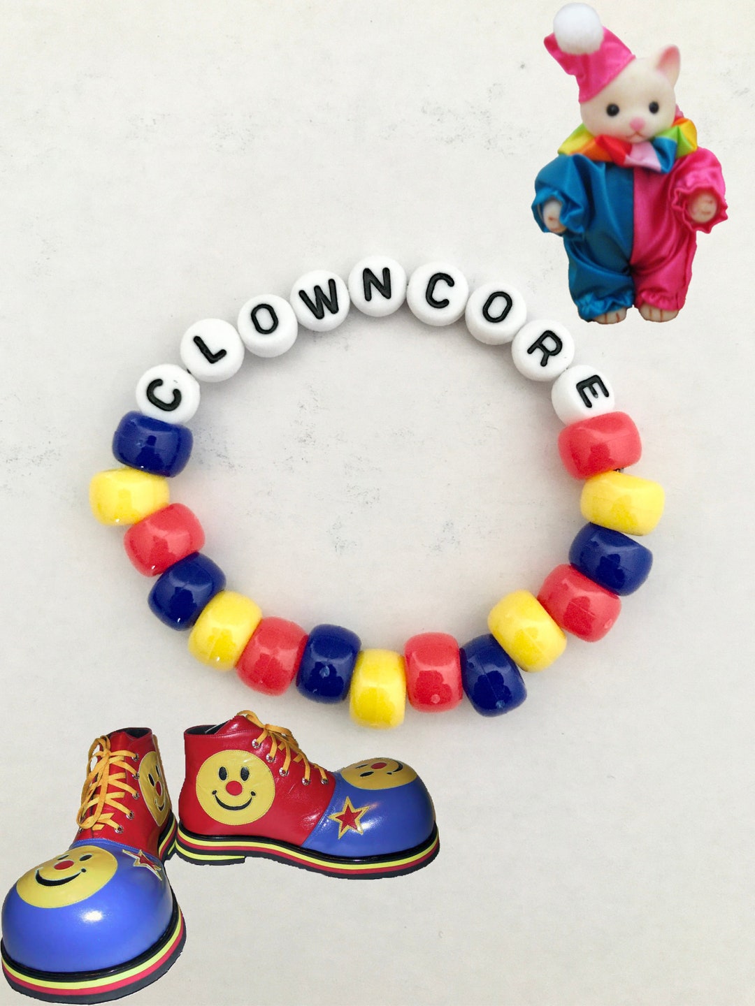 Clowncore Inspired Pony Bead Bracelets Handmade VSCO Aesthetic Kidcore ...