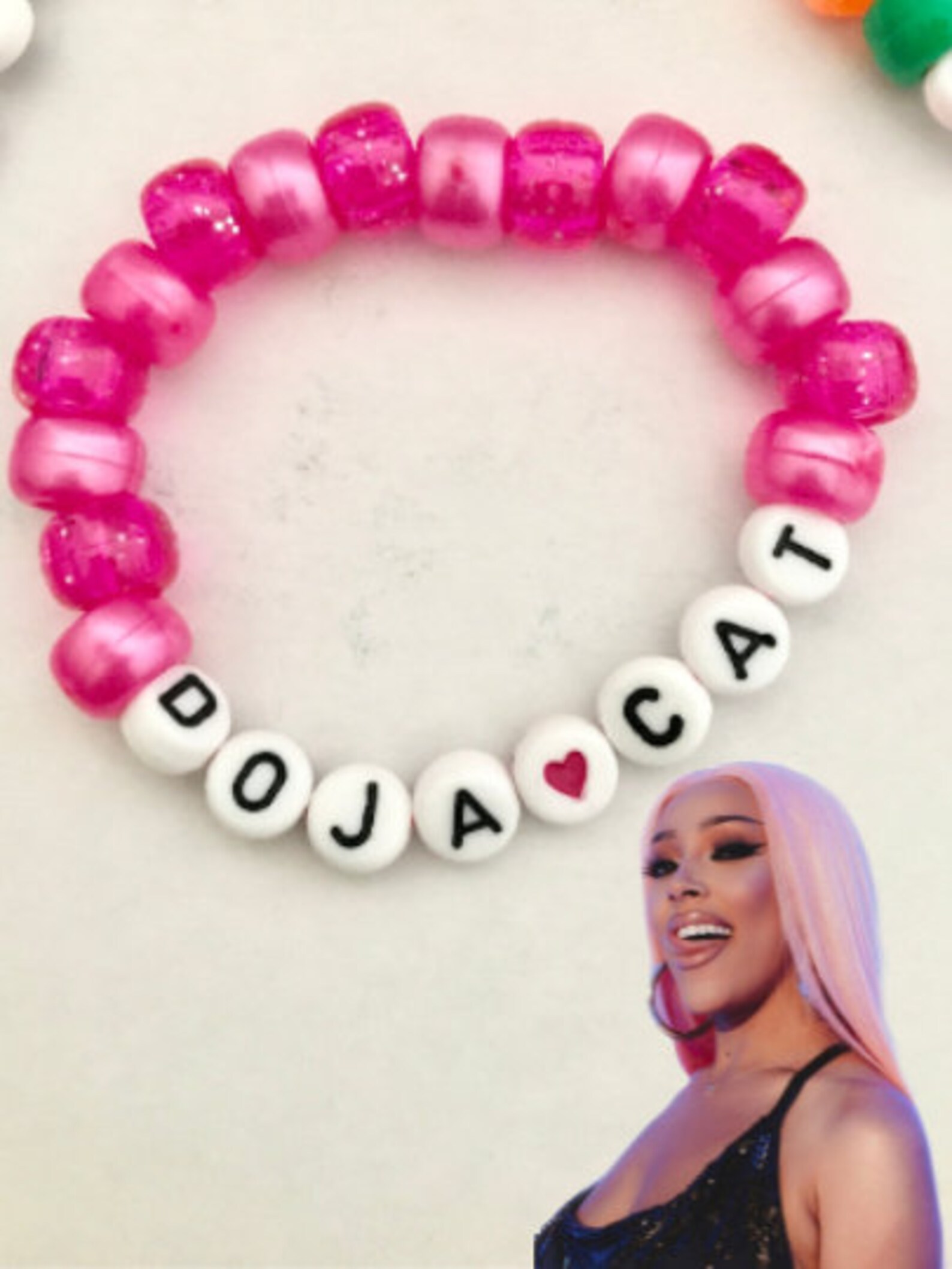 Doja Cat Inspired Pony Bead Bracelets Rapper Hip Hop Musician - Etsy