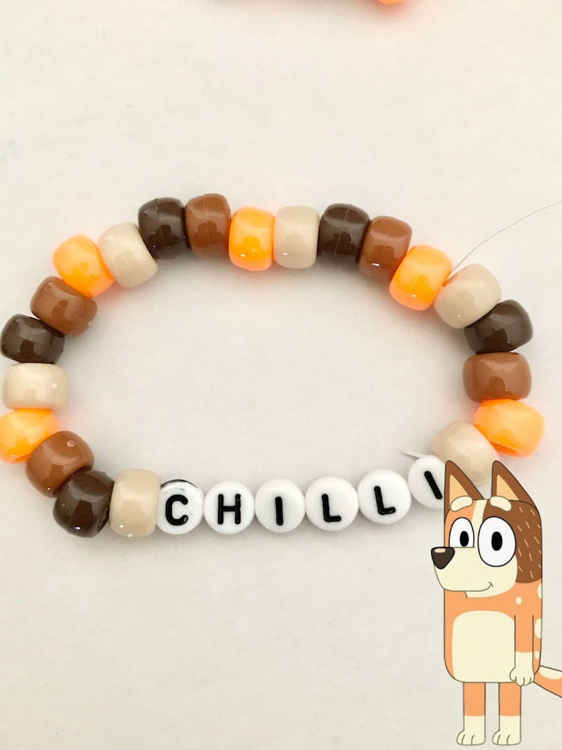 Bluey Inspired Pony Bead Bracelets Bluey Bingo Bandit Chilli - Etsy UK