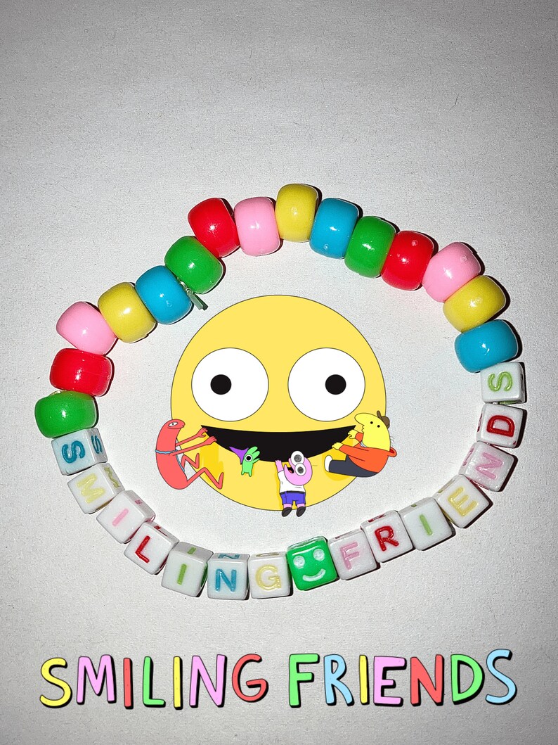 Handmade Adult Swim Smiling Friends Inspired Pony Bead Bracelets Kandi ...