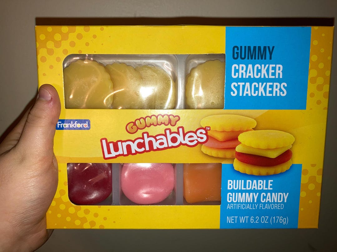 Frankford Gummy Lunchables Cracker Stackers Buildable Gummy Candy Kit 6 ...