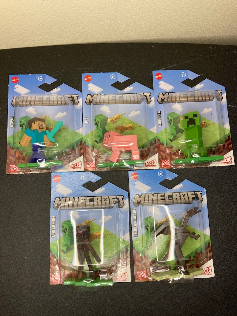 Mojang Minecraft Mattel Micro Collection Figures Complete Set of 5 New ...