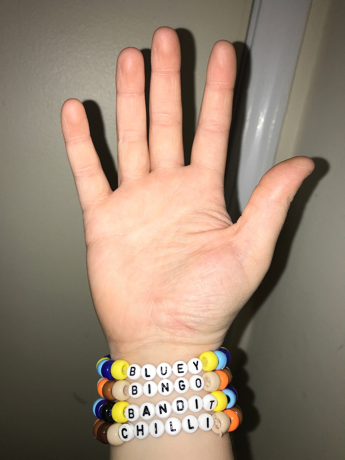 Bluey Inspired Pony Bead Bracelets Bluey Bingo Bandit Chilli - Etsy UK