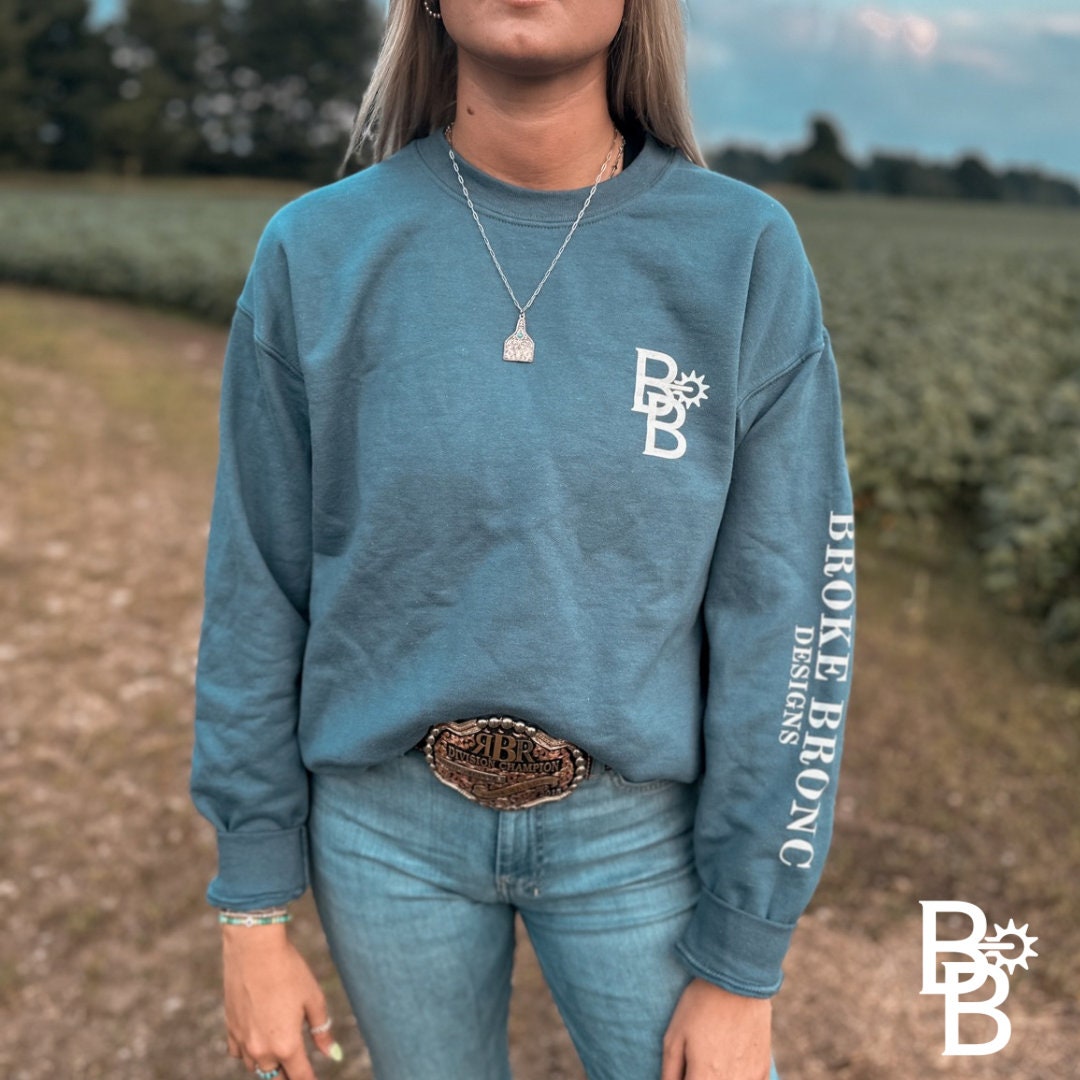 BB Designs Corner Logo Crewneck | Cattle Brand Sweater | Western ...