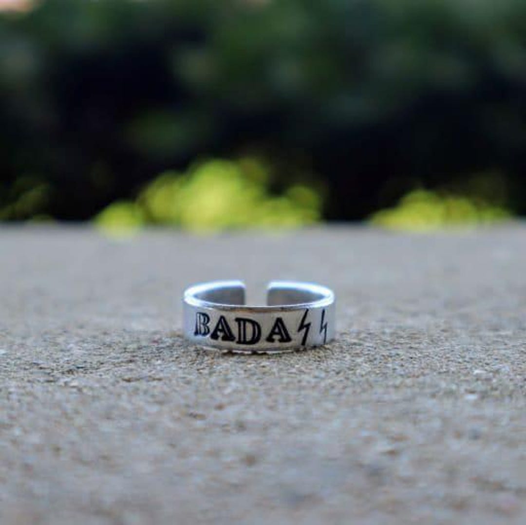 Badass Ring | Stamped Ring | Metal Ring | Stamped Jewelry | Stackable ...
