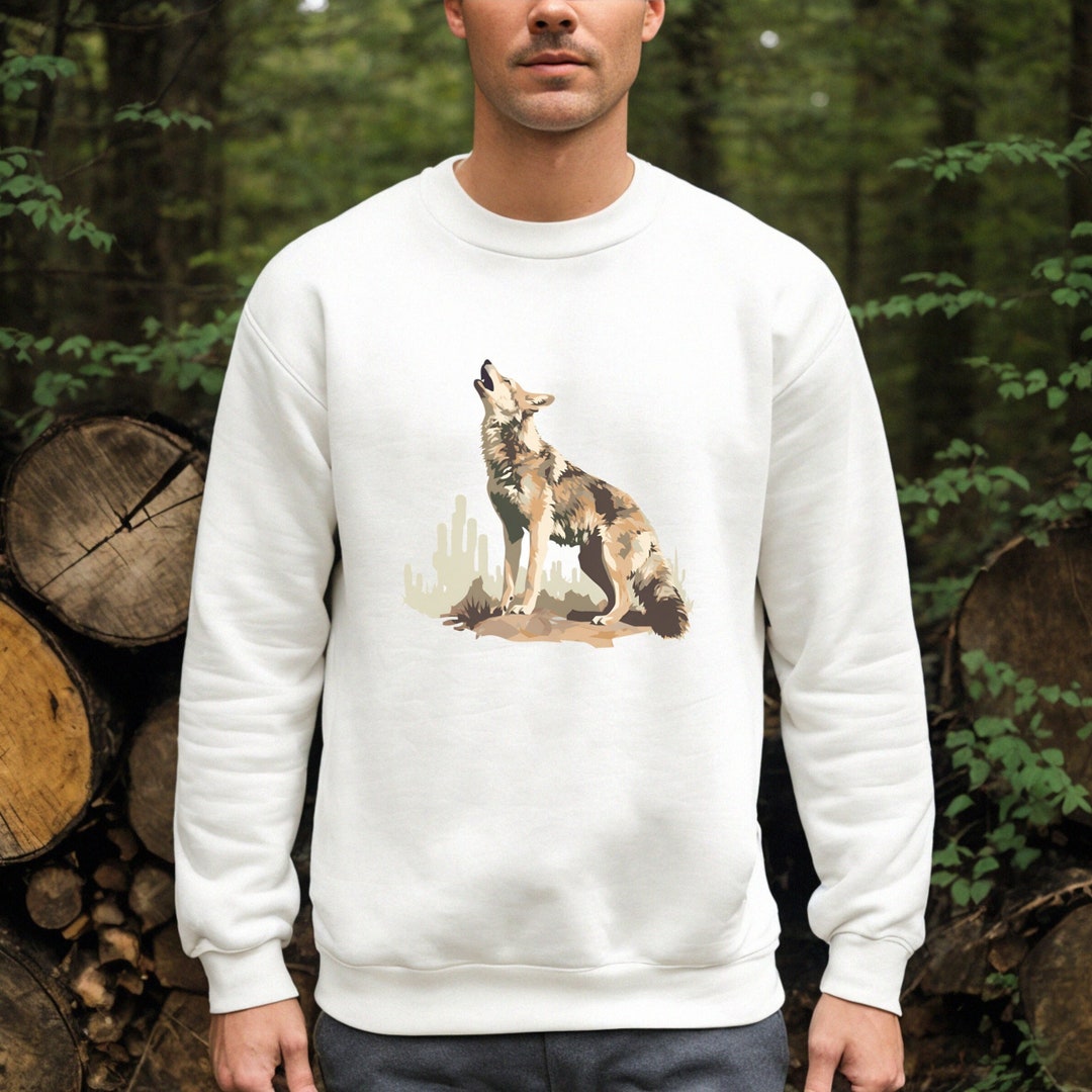 Coyote Howling Crewneck | Hunting Sweatshirt | Wolf | Gift for Him ...