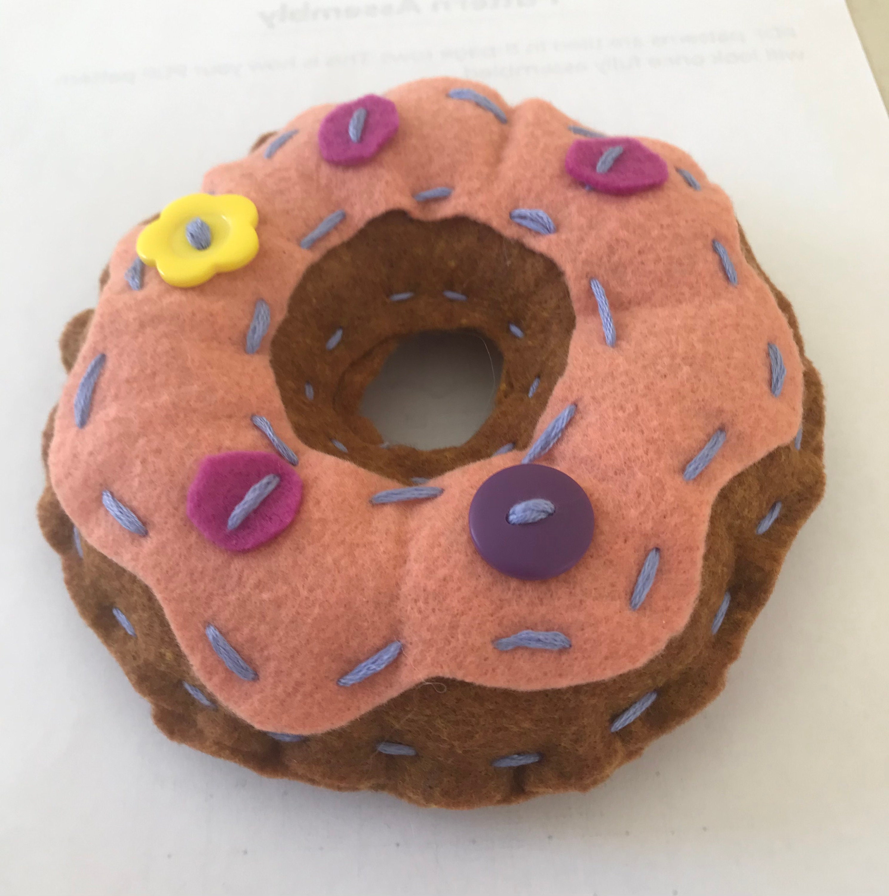 Tasty Pastry Frosted Donut Stuffie - Hand Sewing Kit With Video - Etsy