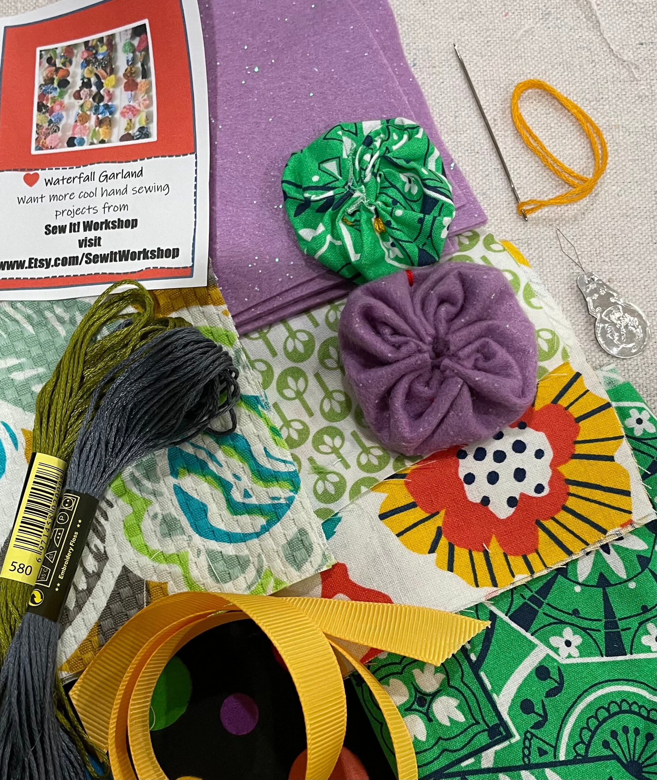 Zero Waste Wall Art or Garland Hand Sewing Kit and Video - Etsy Canada