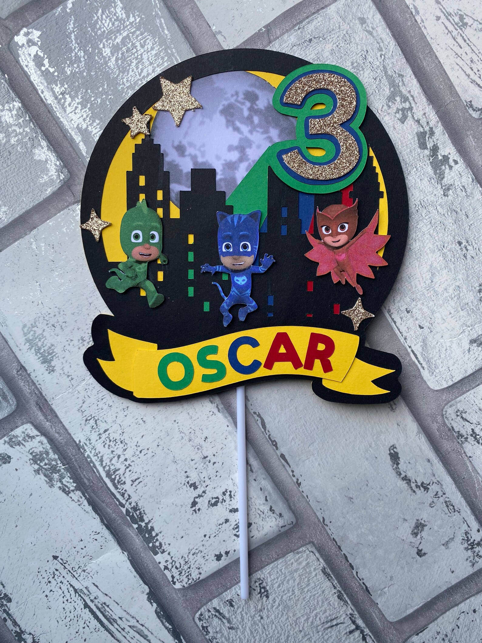 PJ Masks Cake Topper L Personalised - Etsy