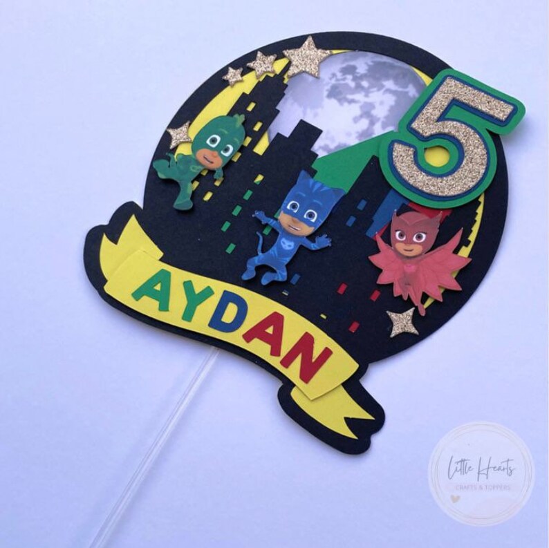 PJ Masks Cake Topper L Personalised - Etsy