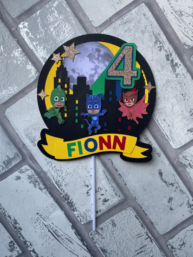 PJ Masks Cake Topper L Personalised - Etsy