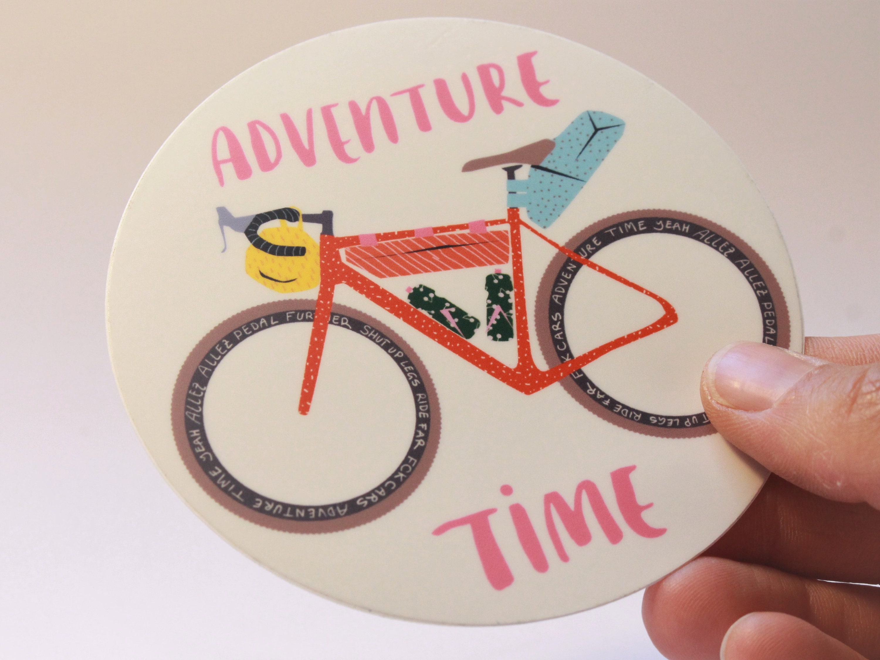 Round Bicycle Sticker / Adventure Sticker / 10 Cm Diameter ...