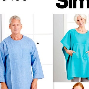 Simplicity 9490 UNCUT Pattern for Hospital Gowns Recovery Gown Bed Robe ...
