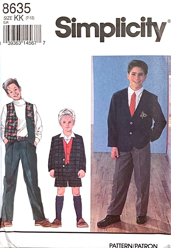 Simplicity 8635 UNCUT Pattern for Boys' Suits Pants - Etsy