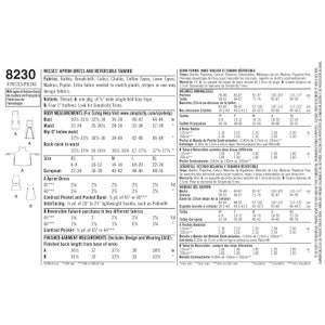 Simplicity UNCUT 8230 Pattern Apron Dress & Reversible Tabard - Etsy