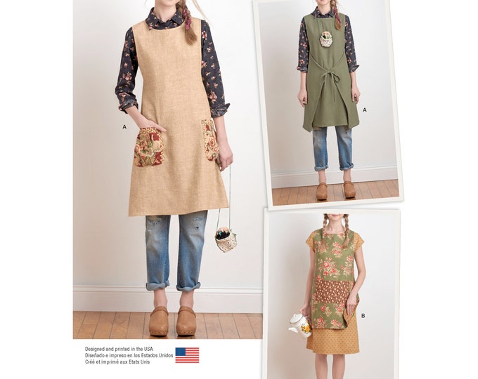 Simplicity UNCUT 8230 Pattern Apron Dress & Reversible Tabard - Etsy