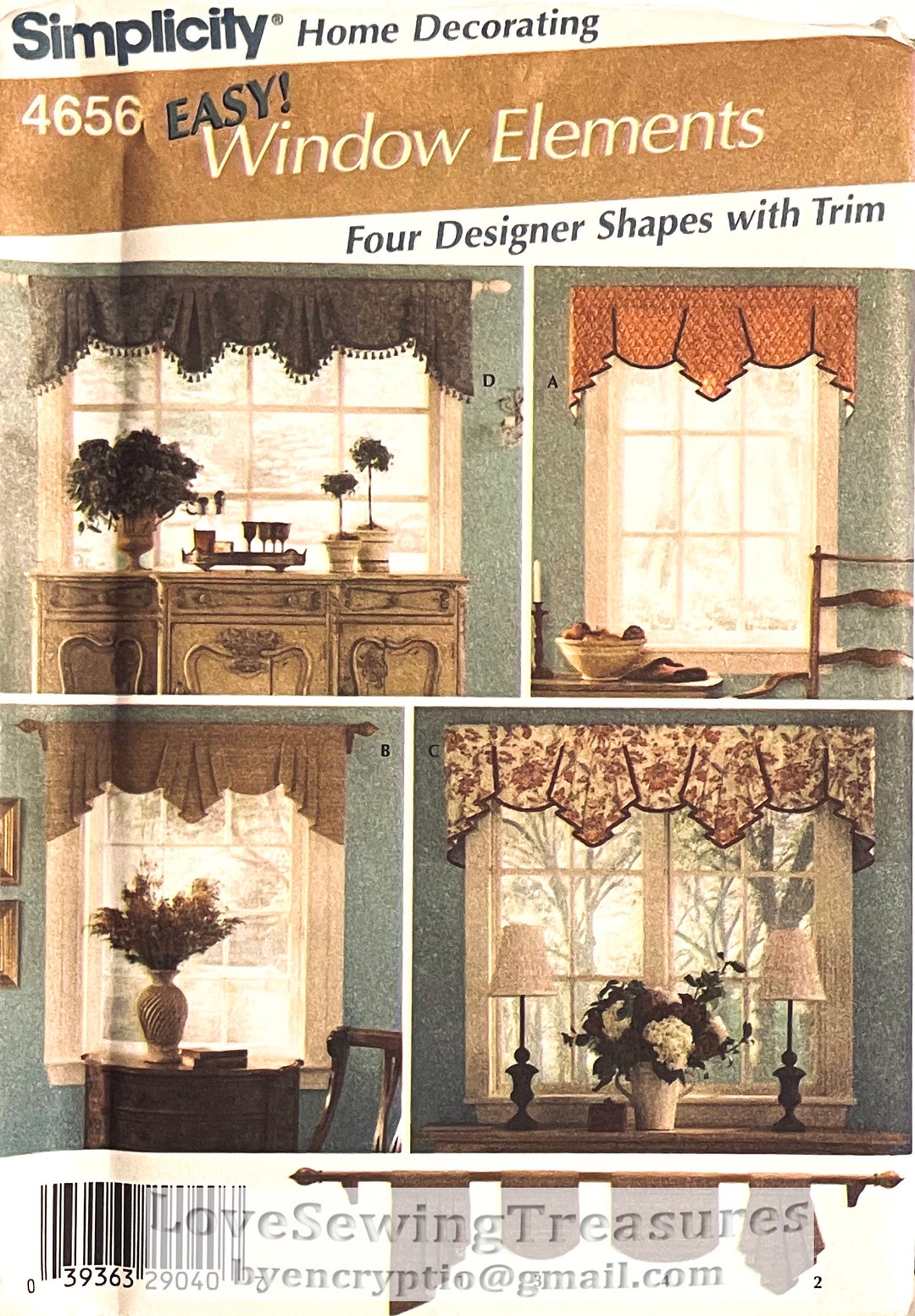 Simplicity 4656 UNCUT Pattern for Window Treatments - Etsy