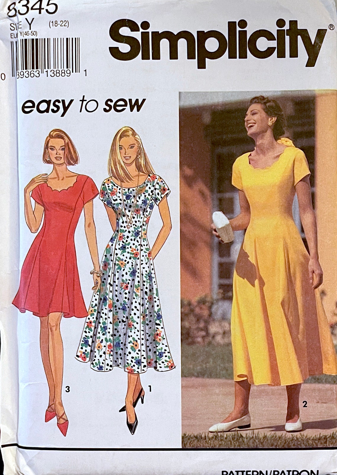 Simplicity 8345 UNCUT Pattern for Misses Dresses Sizes 6-10 - Etsy
