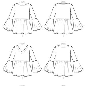 Butterick UNCUT Pattern 6486 Misses Tops Sizes XS-M or L-XXL | Etsy