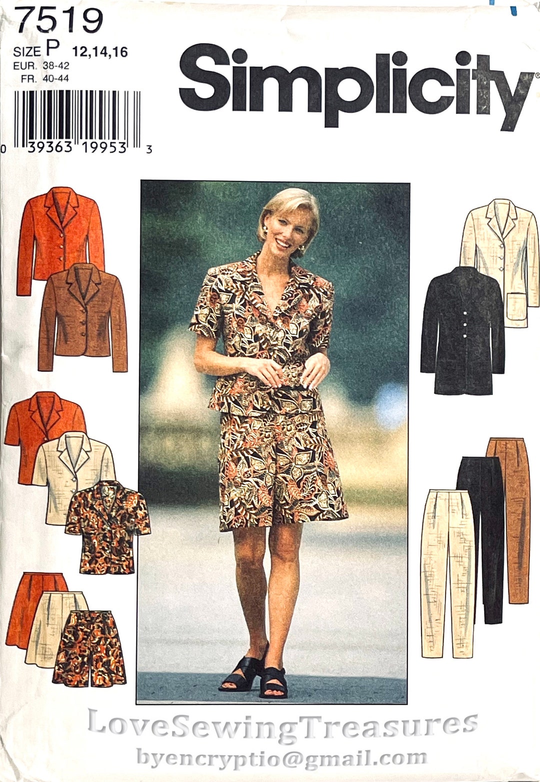 Simplicity 7519 UNCUT Pattern for Misses'/miss Petite - Etsy