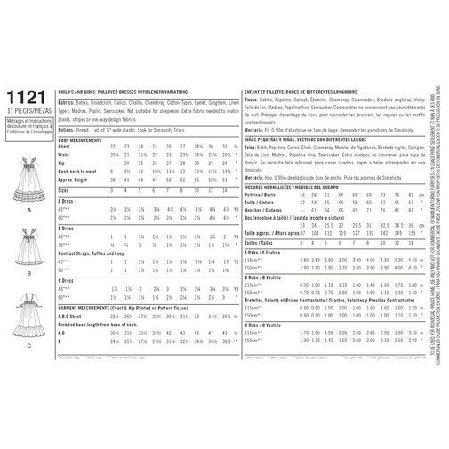 Simplicity 1121 UNCUT Pattern for Girls' Modern Dresses | Etsy