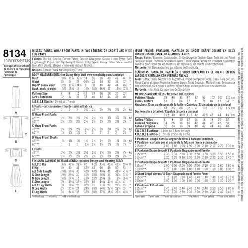 Simplicity UNCUT 8134 Sizes 6-14 or 14-22 Misses Pants and - Etsy