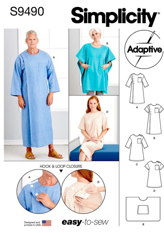 Simplicity 9490 UNCUT Pattern for Hospital Gowns Recovery Gown - Etsy