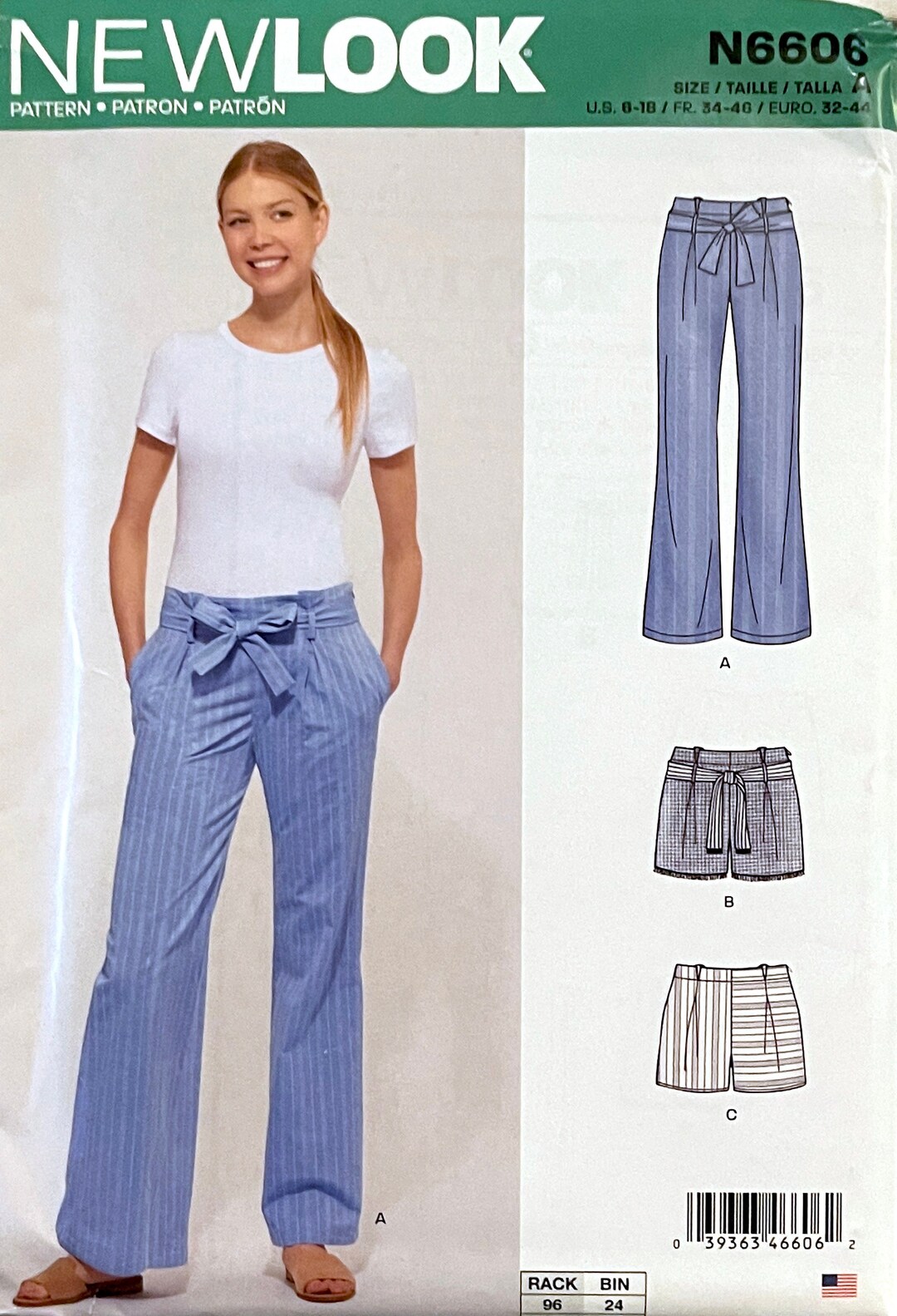 New Look 6606 UNCUT Pattern for Misses' Pants and Shorts - Etsy