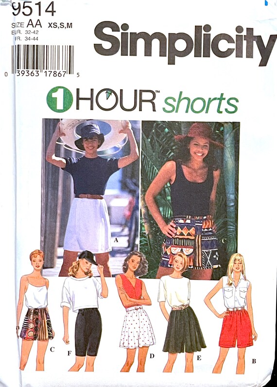 Simplicity 9514 UNCUT Pattern for Misses One-hour Shorts Sizes | Etsy