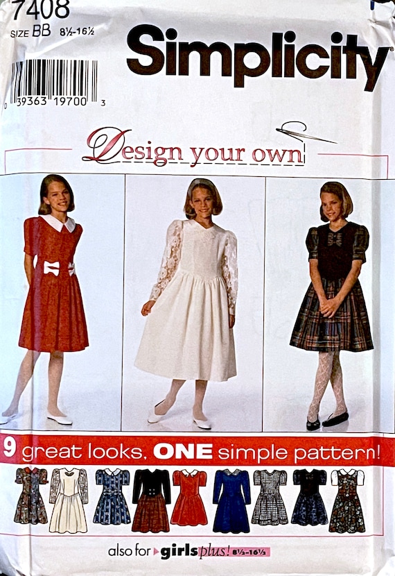 Simplicity 7408 UNCUT Pattern for Girls' and Girls' - Etsy