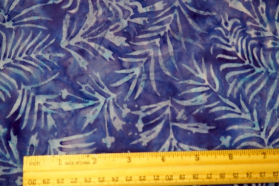 Batik Purple Fronds Fabric - Etsy