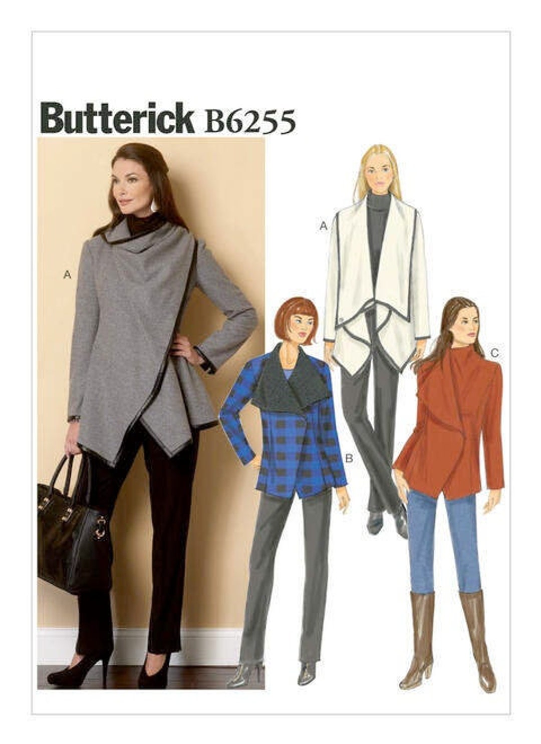 Butterick 6255 UNCUT Pattern for Misses Coats Sizes XS-M or - Etsy