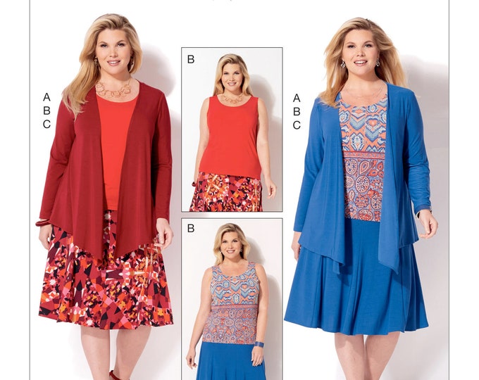 Kwik Sew 4199 UNCUT Pattern for Misses Plus Size Skirt, Top, and Jacket ...