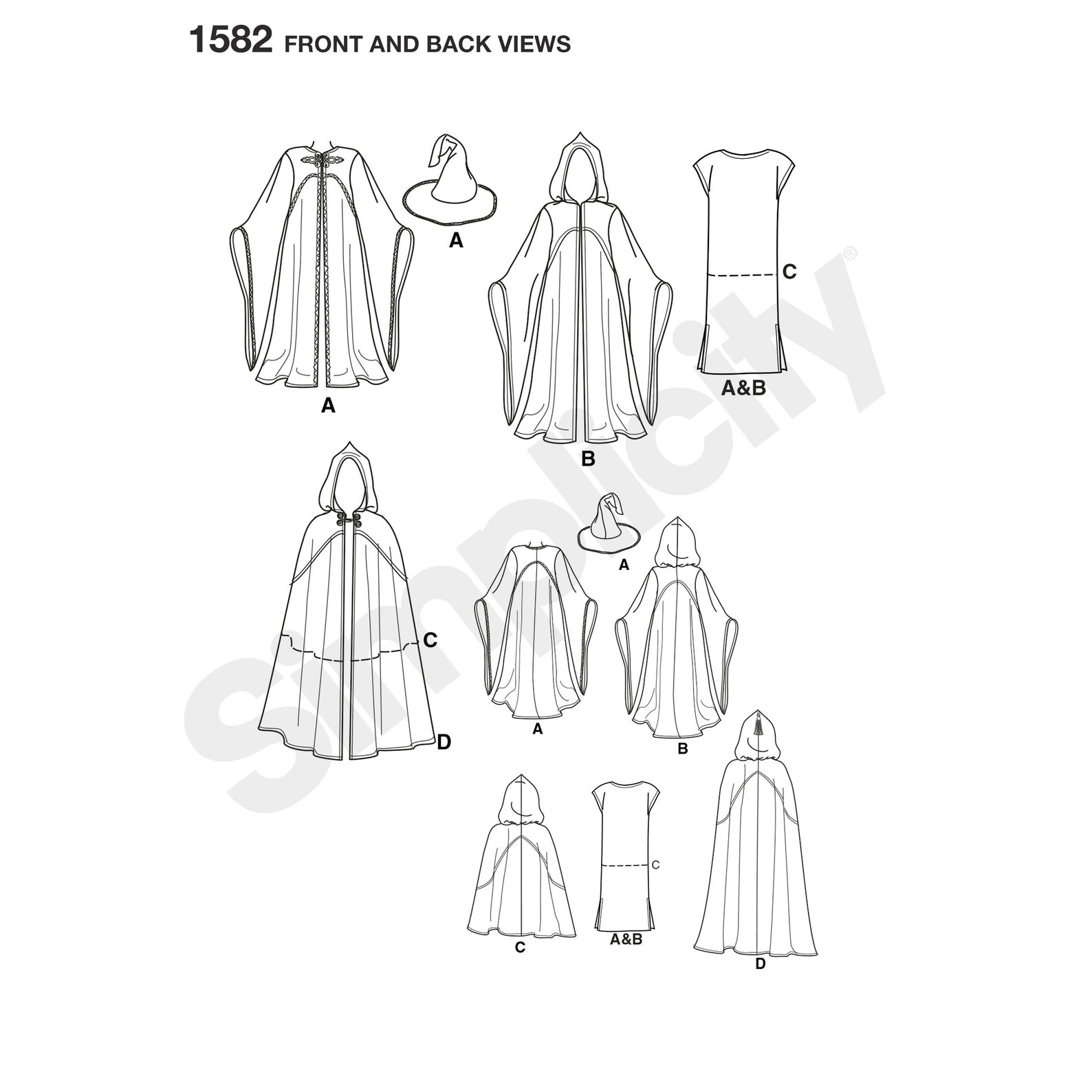 Simplicity 1582 UNCUT Pattern for Cape Tunic and Hat Sizes - Etsy