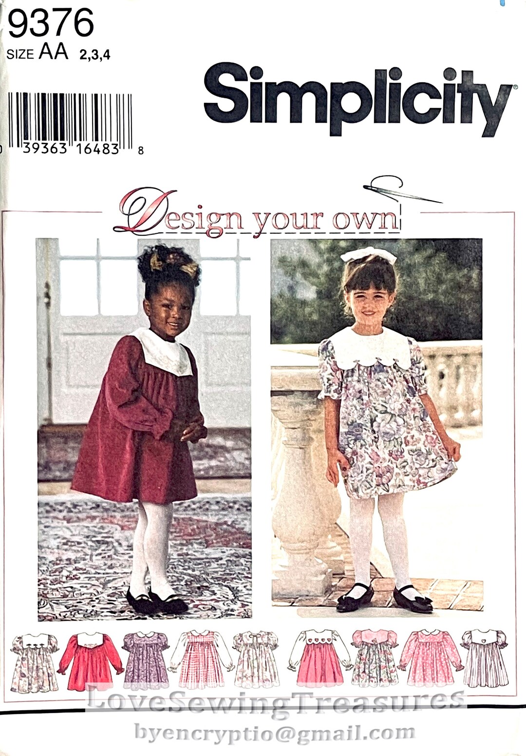 Simplicity 9376 UNCUT Pattern for Child's Dress Sizes 2-4 - Etsy