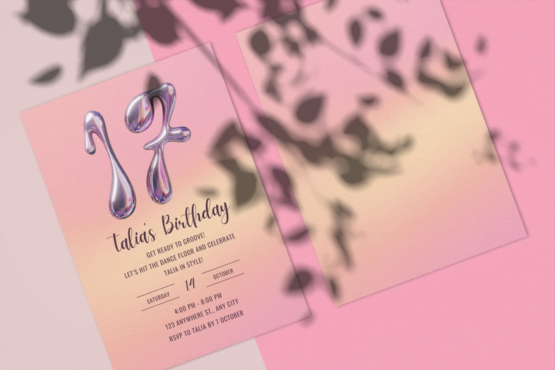 Editable Canva Template Birthday Party Invitation Digital Download - Etsy